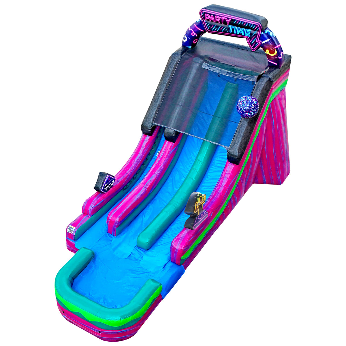 18 Neon Glow Inflatable Dual Slide Wet/Dry | HullaBalloo Sales