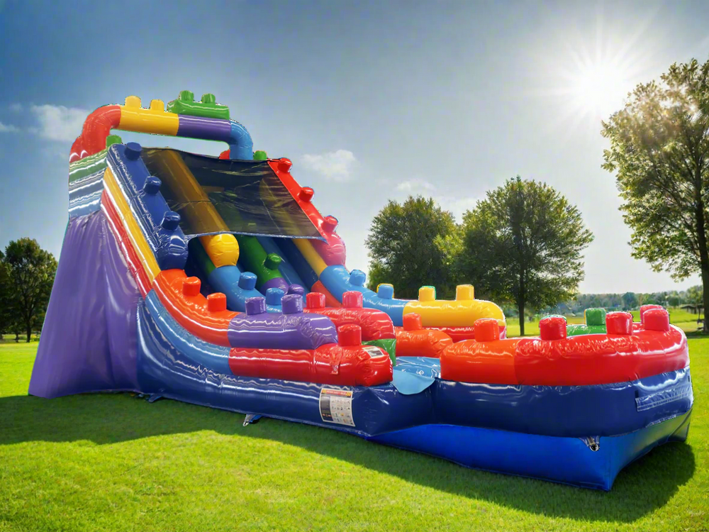 18 Blocks Inflatable Dual Slide Wet/Dry | HullaBalloo Sales