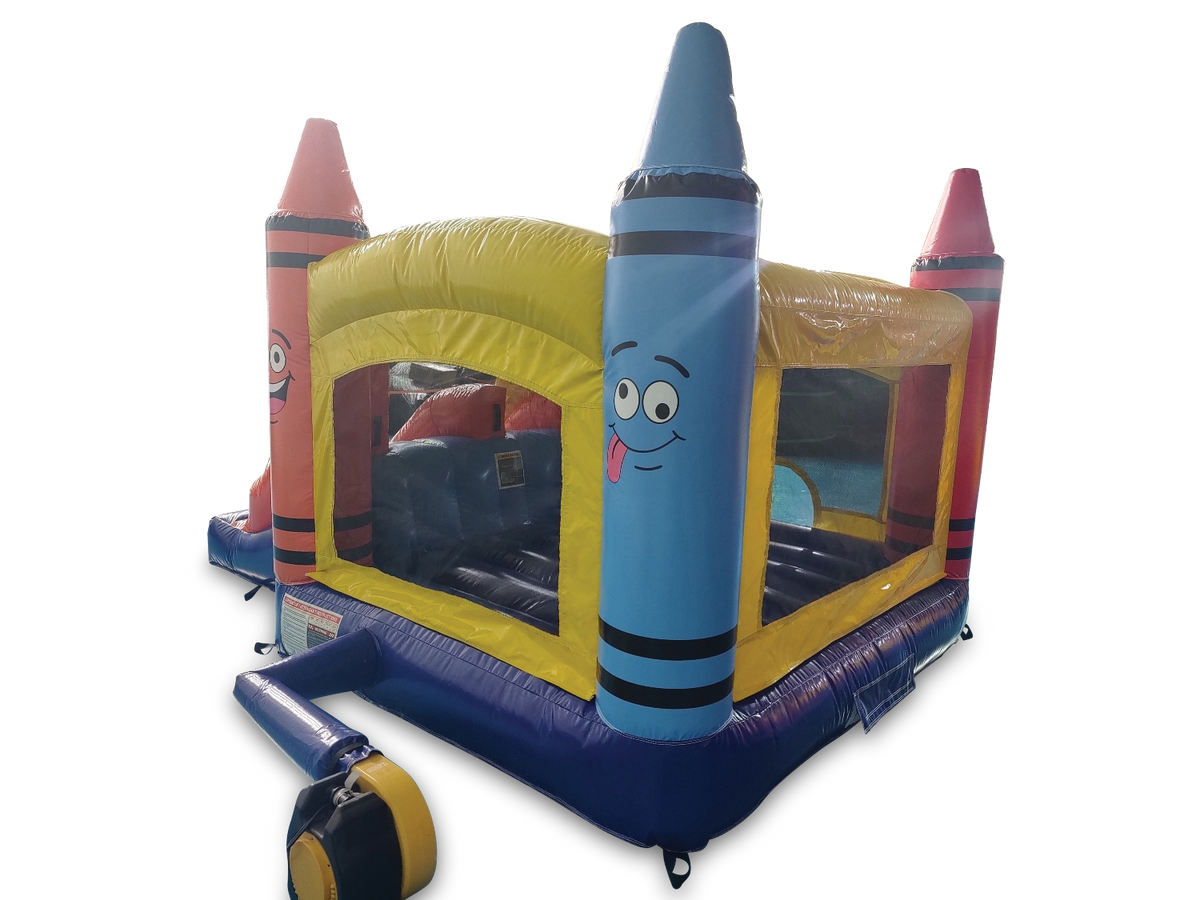 Mini Crayon Bounce House Slide | HullaBalloo Sales